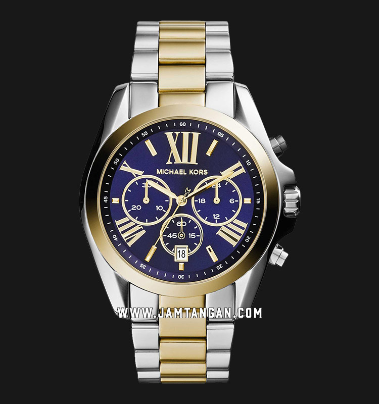 Michael Kors Bradshaw MK5976 Chronograph Blue Dial Dual Tone Stainless ...