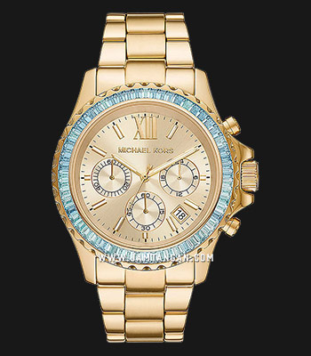 Michael Kors Everest MK7210 Chronograph Gold Dial Gold Stainless Steel ...