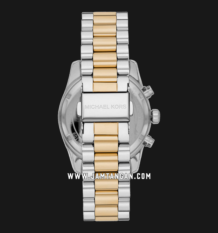 Michael Kors Lexington MK7218 Chronograph Ladies Blue Dial Dual Tone ...