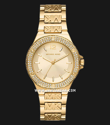 Michael Kors Lennox MK7339 Ladies Gold Dial Gold Stainless Steel Strap ...