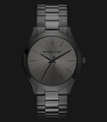 Michael Kors Slim Runway MK8507 Men Black Dial Black Stainless Steel ...