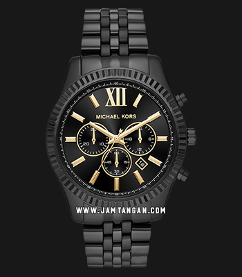Michael Kors MK8603 Lexington Chronograph Men Black Dial Black ...