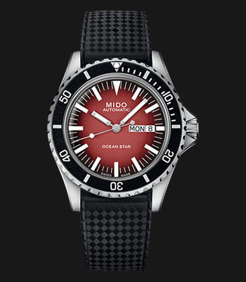 MIDO Ocean Star M026.830.17.421.00 Tribute Red Gradient Dial Black ...