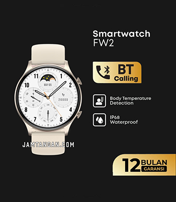 Olike FW2 Smartwatch Digital Dial Champagne Gold Rubber Strap | JAMTANGAN.COM