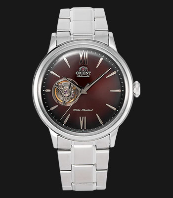 Orient Helios RA-AG0027Y Automatic Men Open Heart Red Dial Stainless ...
