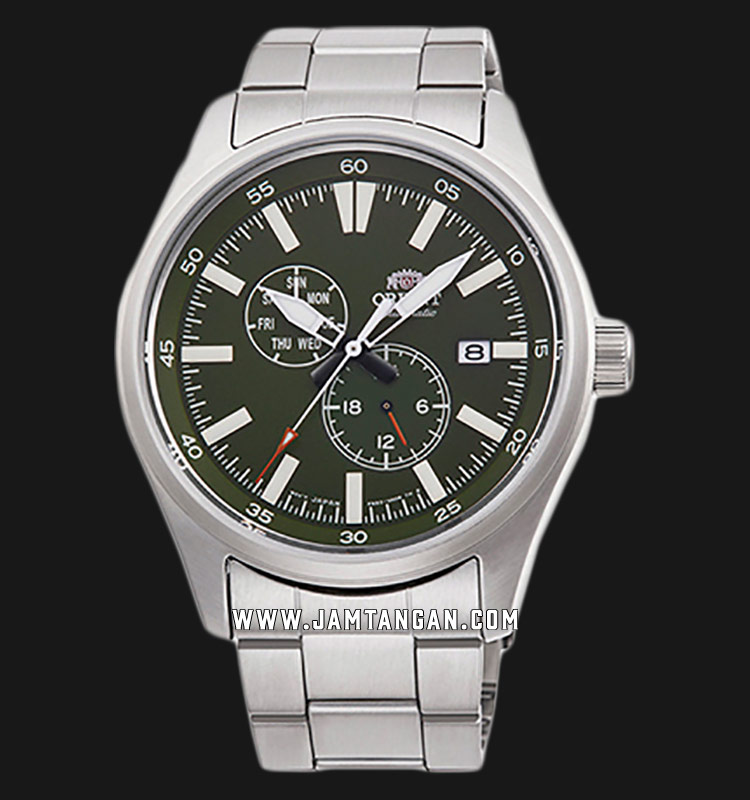 Orient Defender II RA-AK0402E Automatic Men Green Dial Stainless Steel ...