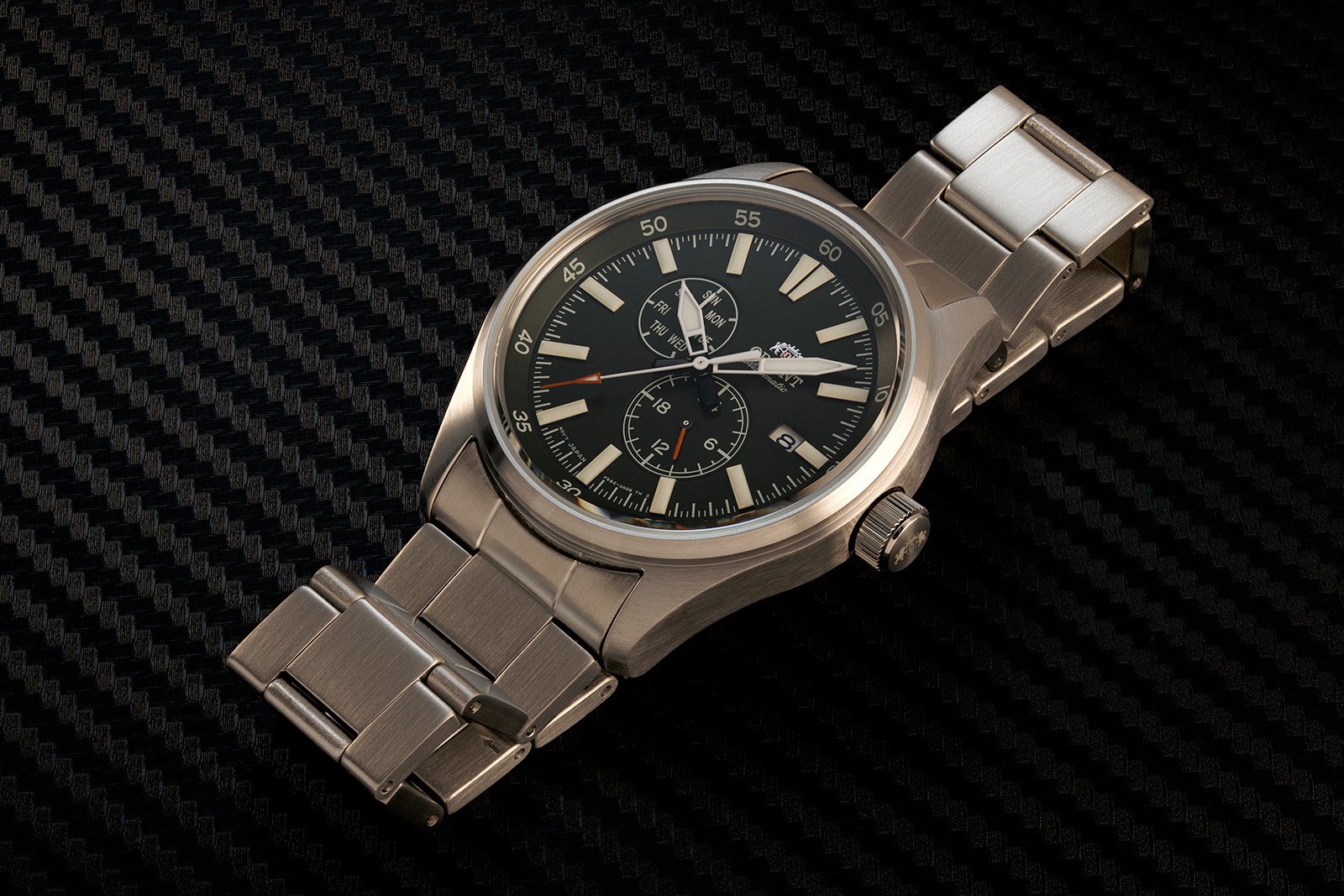 Orient Defender II RA-AK0402E Automatic Men Green Dial Stainless Steel ...