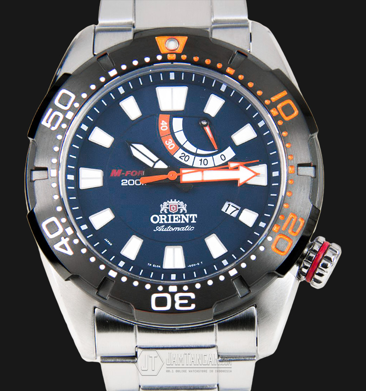 Orient M-Force Bravo SEL0A002D Automatic Diver 200M Blue Dial Stainless ...