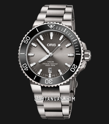Oris Aquis 01-733-7730-7153-07-8-24-15PEB Titanium Date Grey Dial Titanium Strap | Jamtangan.com