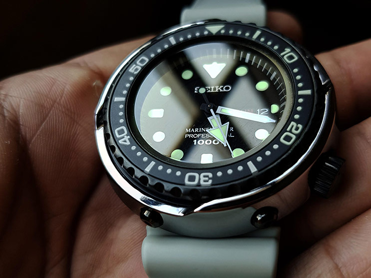Seiko Prospex SBBN029 Marinemaster Pro Quartz Divers 1000M White Rubber ...