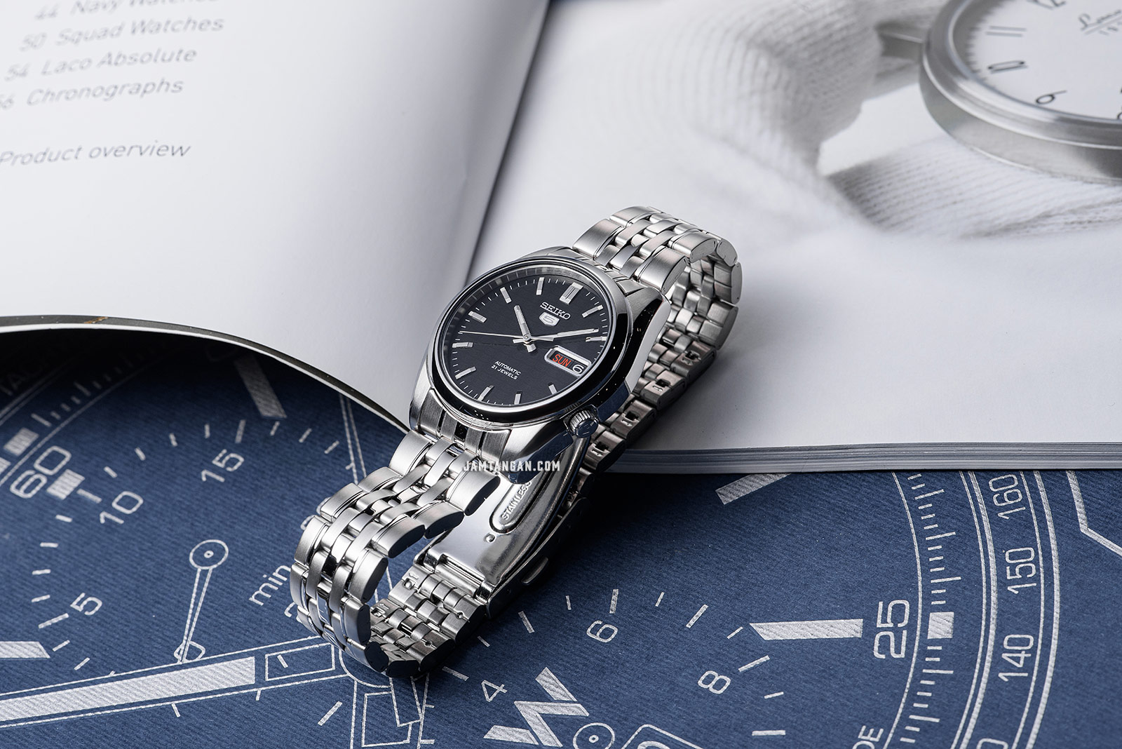 Seiko 5 Sports SNK361K1 Automatic Black Dial Stainless Steel Strap ...