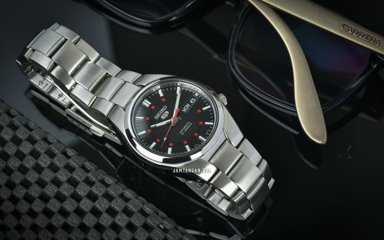 Seiko 5 SNK617K1 Automatic Men Black Dial Stainless Steel Strap ...