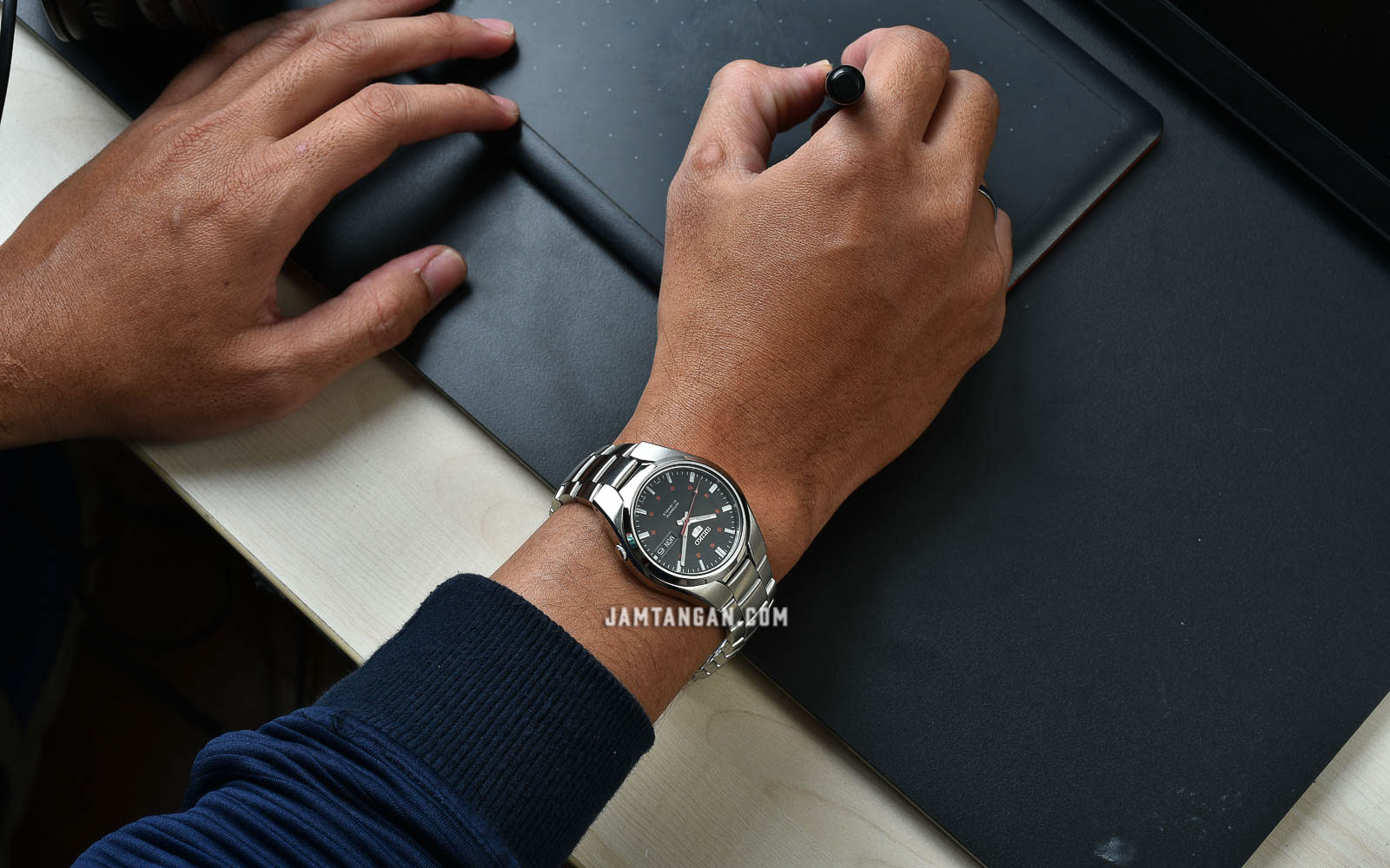 Seiko 5 SNK617K1 Automatic Men Black Dial Stainless Steel Strap ...