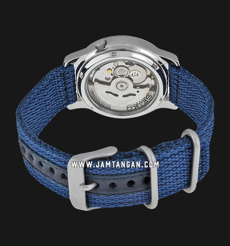 Seiko 5 SNK807K2 Automatic 21 Jewels Blue Military Nylon Strap ...