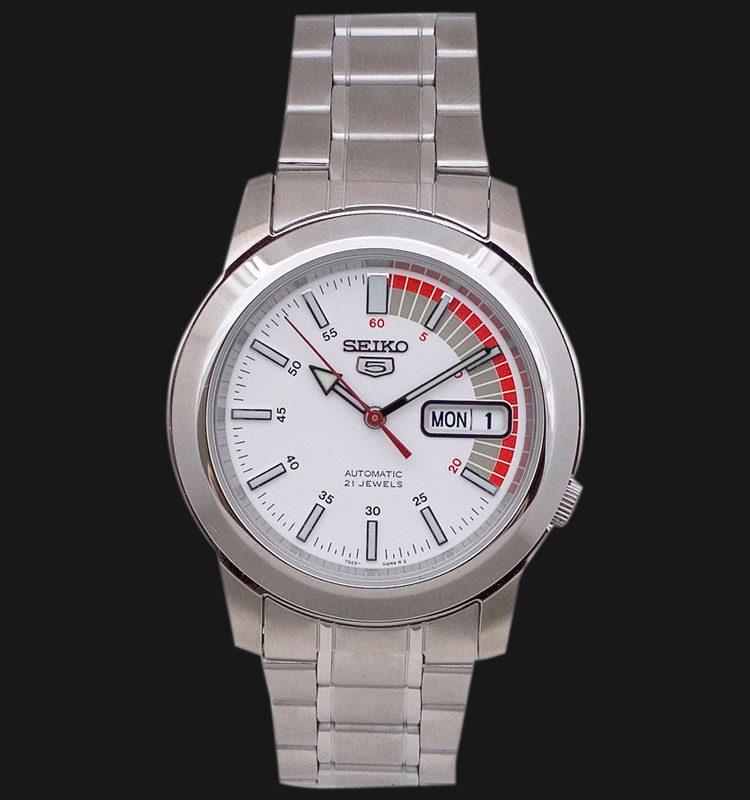 Seiko 5 Sports SNKK25K1 Automatic White Dial Stainless Steel Strap ...
