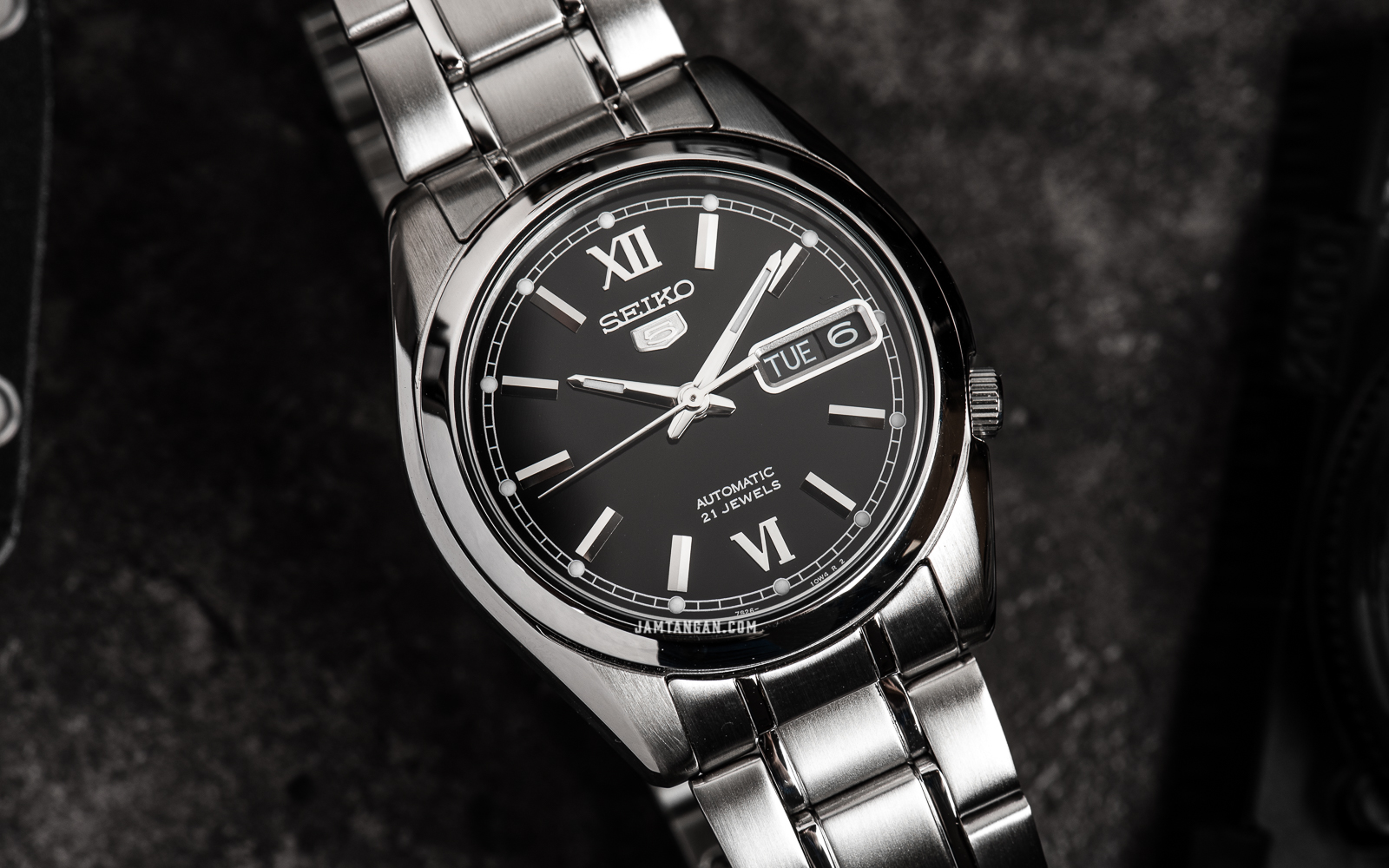 Seiko 5 Sports SNKL55K1 Automatic Black Dial Stainless Steel Strap ...