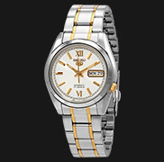 Seiko 5 Sports SNKL57K1 Automatic White Dial Dual Tone Stainless Steel ...