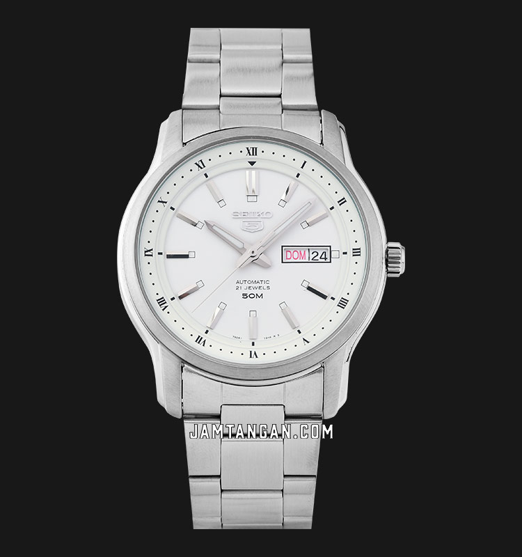 Seiko 5 Sports SNKP09K1 Automatic White Dial Stainless Steel Strap ...
