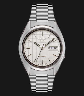 Seiko 5 Sports SNXF05 SNXF05K1 Automatic White Dial Stainless Steel ...