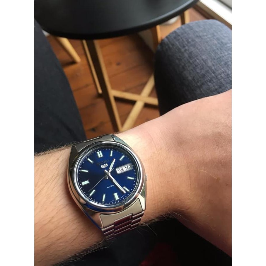 Seiko 5 Automatic SNXS77K1 Blue Dial Stainless Steel Strap | Jamtangan.com