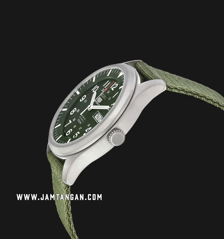 Seiko 5 Sports SNZG09K1 Military Automatic Green Dial Green Nylon Strap ...