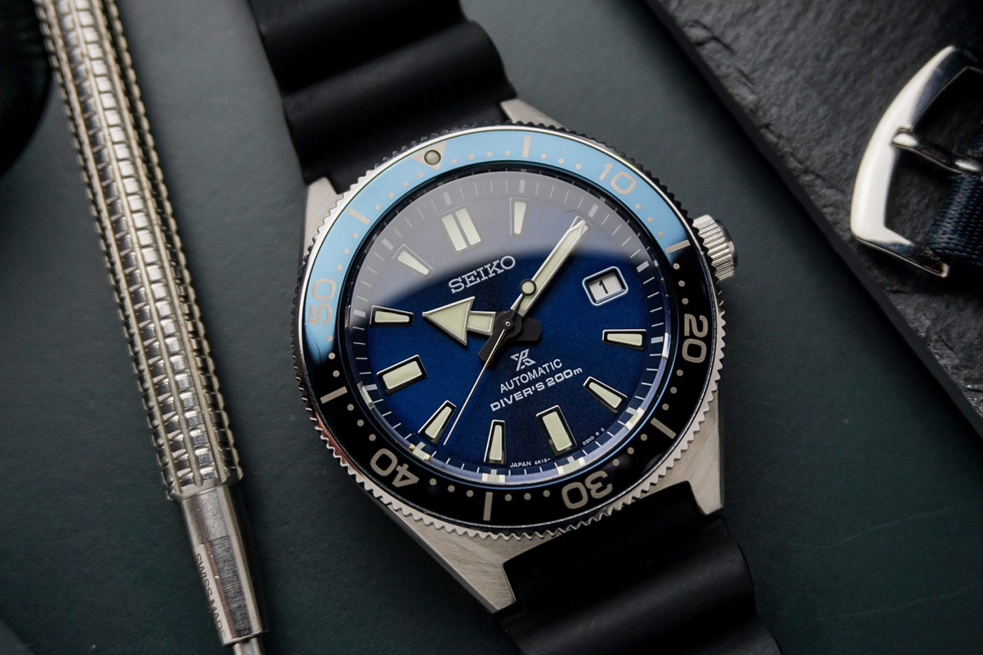 Seiko Prospex SPB053J1 Automatic Divers 200M Men Blue Dial Black Rubber ...