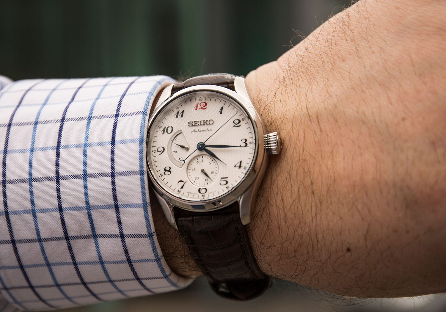 Seiko Presage SPB059J1 Automatic White Pattern Dial Brown Leather Strap ...