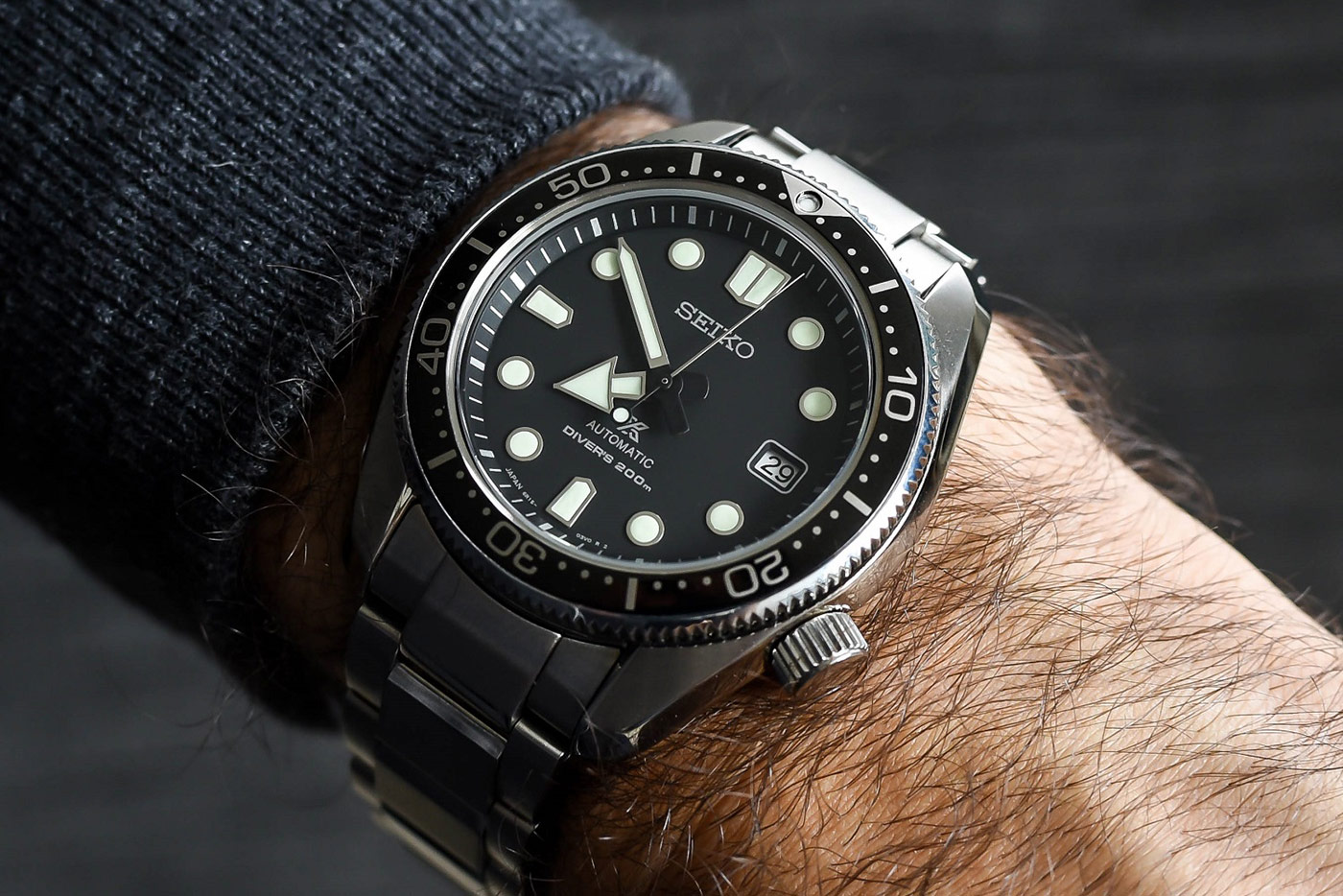 Seiko Prospex SPB077J1 The 1968 Automatic Divers 200M Black Dial Stainless Steel Strap ...