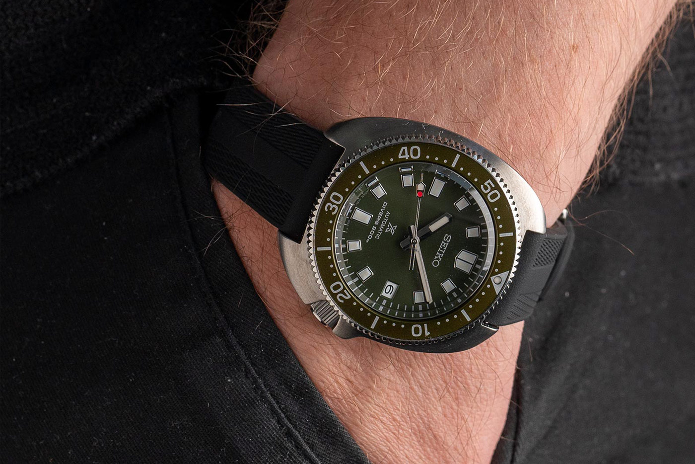 Seiko Prospex SPB153J1 Turtle Diver Automatic Green Dial Black Rubber ...