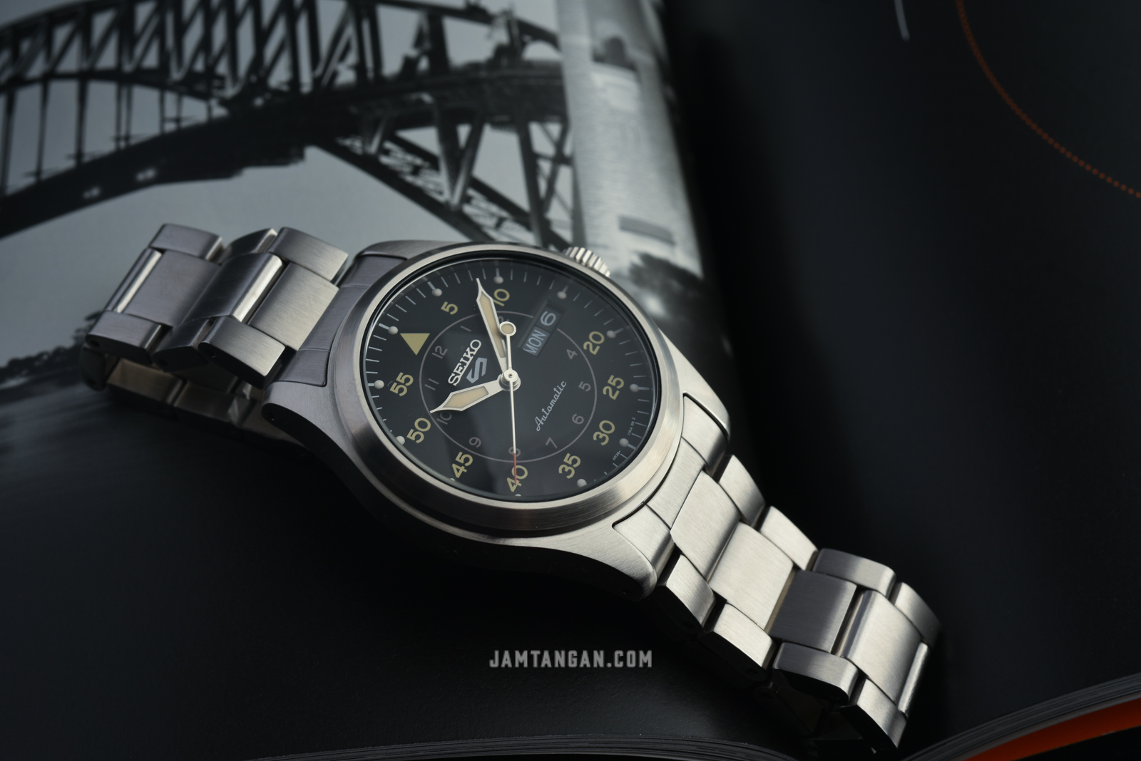 Seiko 5 Sports Flieger SRPH27K1 Automatic Black Dial Stainless Steel ...