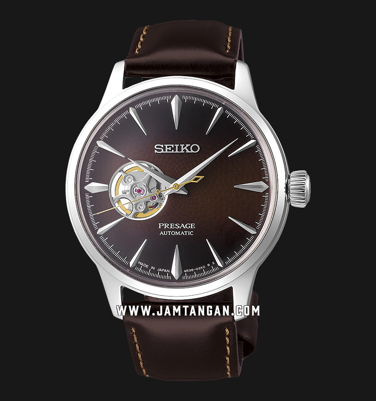 Seiko Presage SSA407J1 Cocktail Time Stinger Open Heart Dial Brown ...