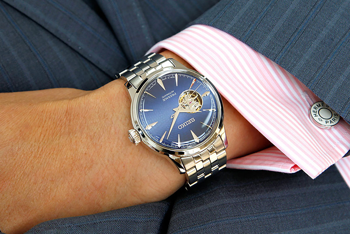 Seiko Presage SSA439J1 Cocktail Automatic Open Heart Blue Gradation ...