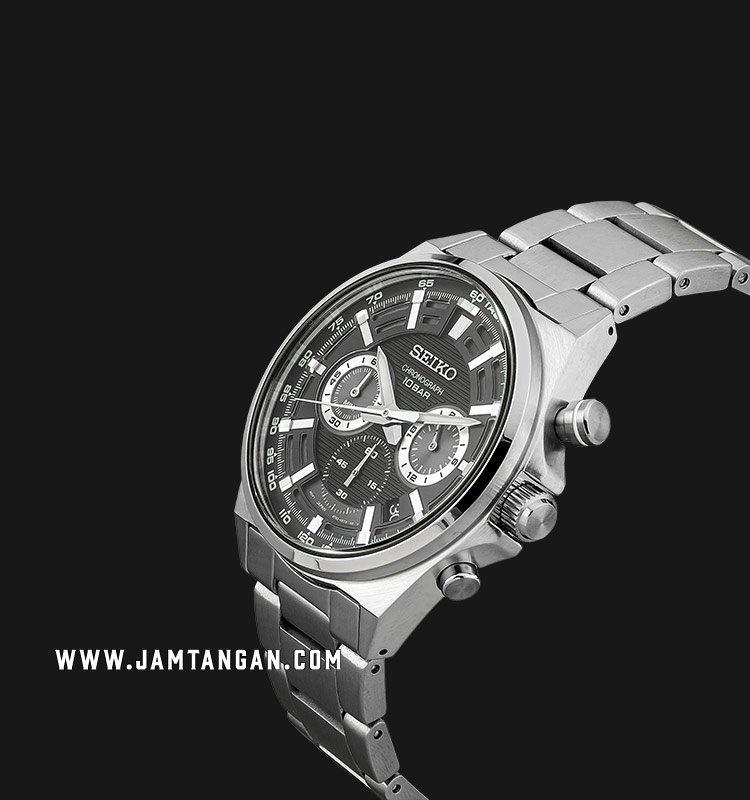 Seiko Chronograph SSB397P1 Discover More Men Black Dial Stainless Steel ...