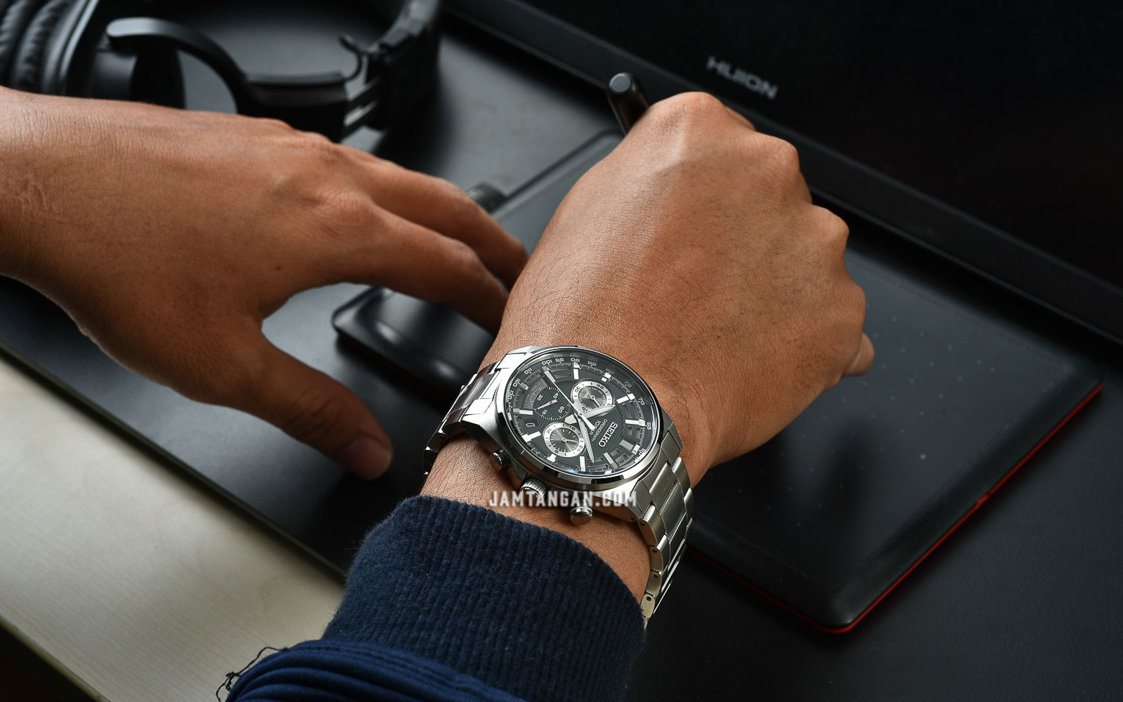 Seiko Chronograph SSB405P1 Green Dial Stainless Steel Strap | Jamtangan.com