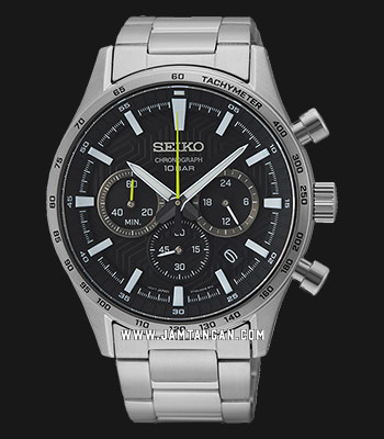 Seiko Chronograph SSB413 SSB413P1 Discover More Black Dial Stainless ...