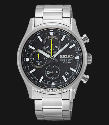 Seiko Chronograph SSB419 SSB419P1 Black Dial Stainless Steel Strap ...