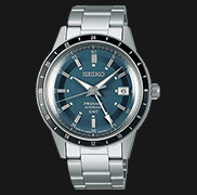 Seiko Presage SSK009J1 Style 60s Automatic GMT Blue Dial Stainless ...