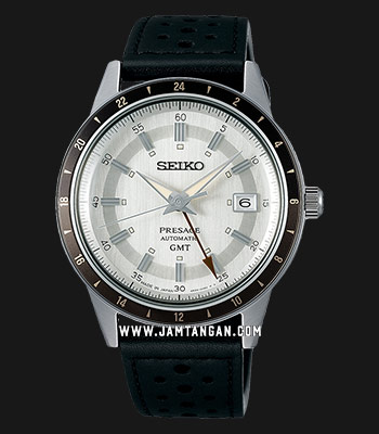 Seiko Presage SSK011 SSK011J1 Style60s Automatic GMT Grey Dial Black ...