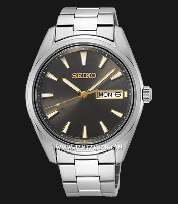 Seiko SUR343P1 Men Dark Grey Sunray Dial Stainless Steel Strap ...