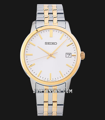 Seiko Classic SUR402 SUR402P1 Discover More White Sunray Dial Dual Tone ...