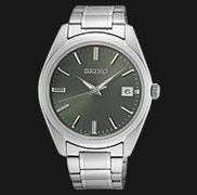 Seiko Classic SUR527P1 Dress Olive Green Dial Stainless Steel Strap ...