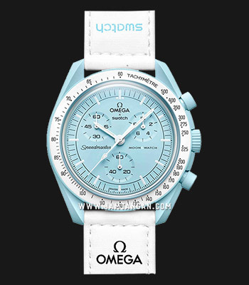 Swatch X Omega Bioceramic Moonswatch SO33L100 Speedmaster Light Blue ...