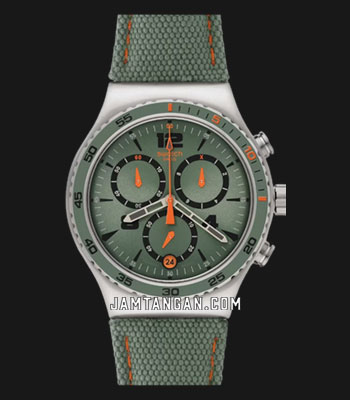 Swatch Irony YVS402 Lheure Du Marais Chronograph Green Dial Green ...