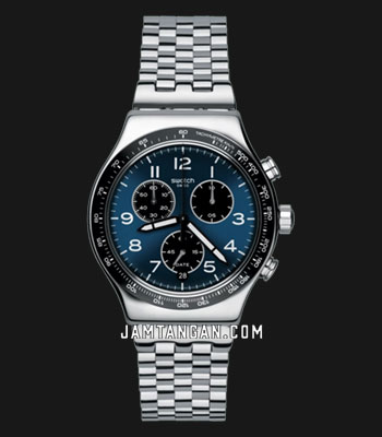 Swatch Core YVS423GC Boxengasse Chronograph Dual Tone Dial Stainless ...