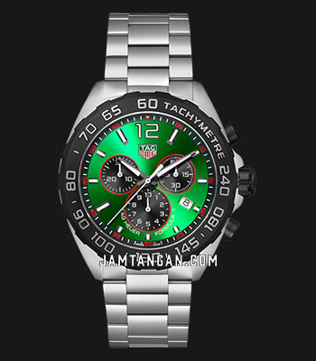 TAG Heuer Formula 1 CAZ101AP.BA0842 Chronograph Green Dial Steel Strap ...
