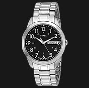 Timex South Street T2M932 Indiglo Black Dial Stainless Steel Strap ...