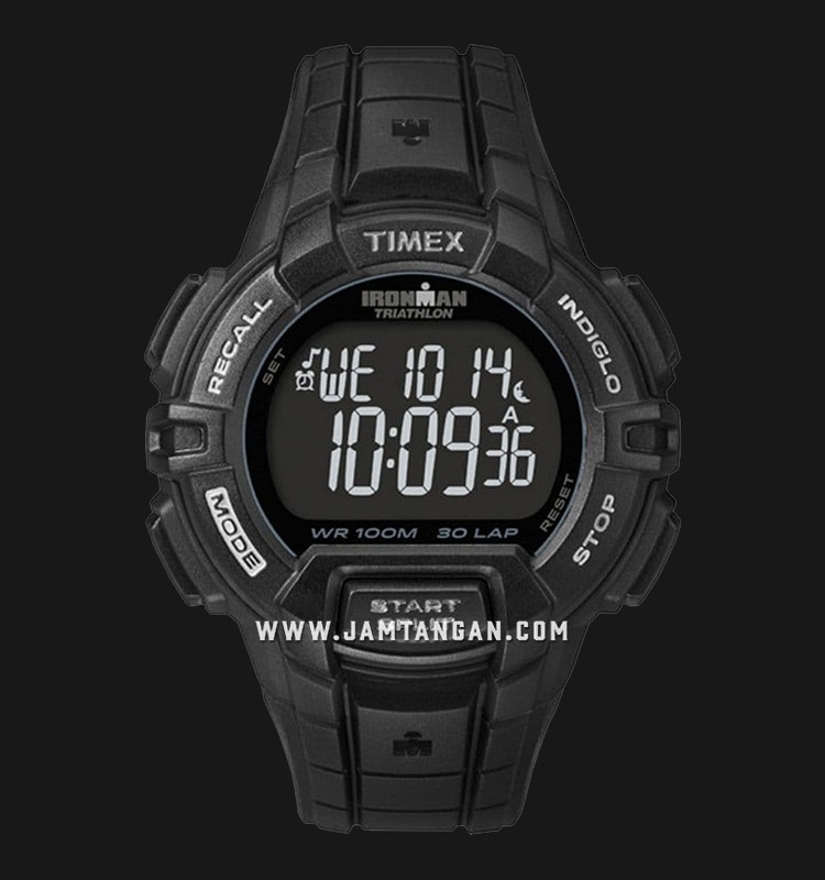 Timex Ironman 30 T5K793 Triathlon Digital Dial Black Resin Strap ...