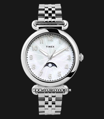 Timex Model 23 TW2T89700 Ladies Mother Of Pearl Dial Stainless Steel ...
