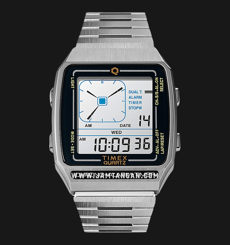 Timex Q TW2U72400 Reissue Digital Dial Stainless Steel Strap ...