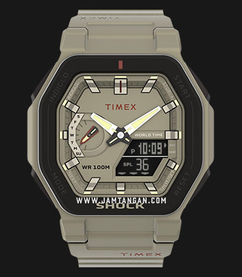 Timex Command TW2V35500 Encounter Digital Analog Tan Dial Tan Resin ...